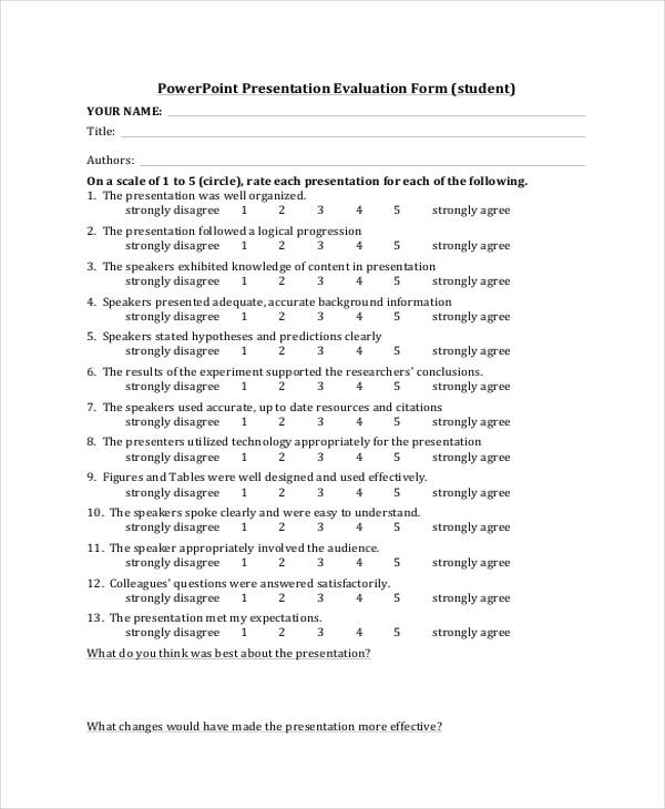 FREE 22+ Presentation Feedback Forms in PDF | Excel | MS Word