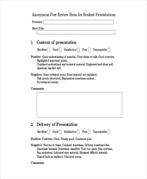 FREE 22+ Presentation Feedback Forms in PDF | Excel | MS Word