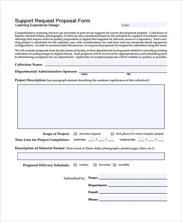 FREE 10+ Sample Request Proposal Forms in PDF | MS Word | Excel