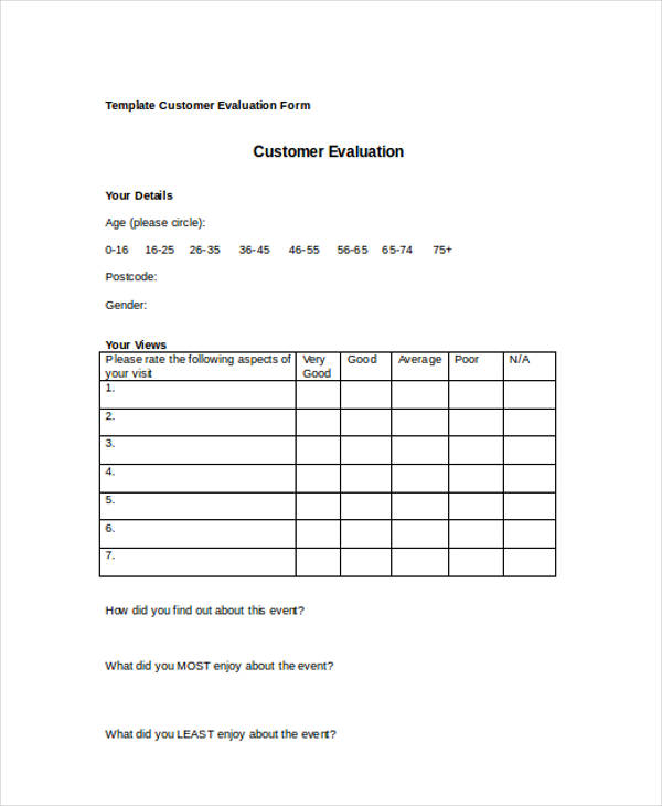 FREE 20+ Event Evaluation Form Samples, PDF, MS Word, Google Docs