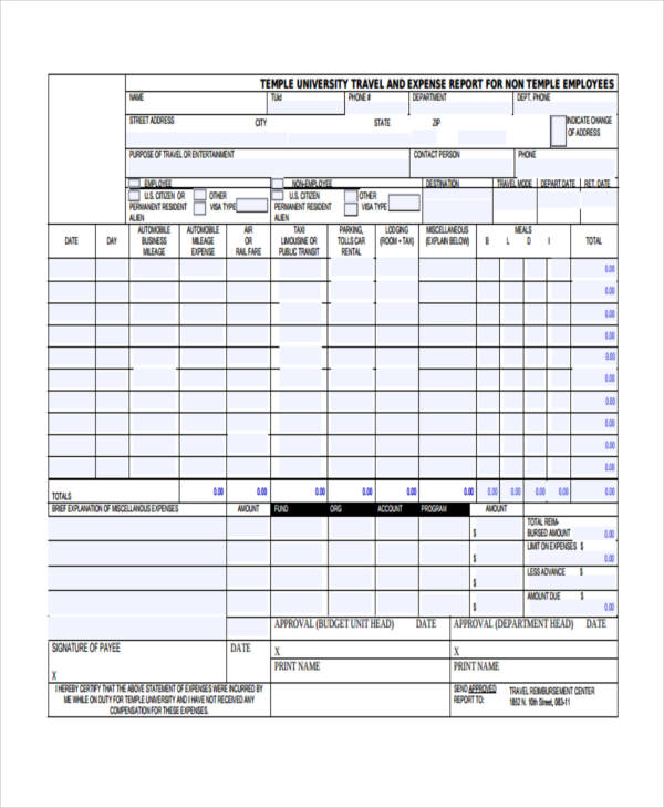FREE 32+ Expense Report Form Samples, PDF, MS Word, Google Docs, Excel