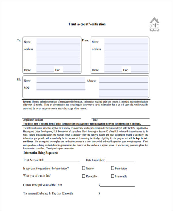 FREE 6+ Verification Accounting Forms in PDF | MS Word