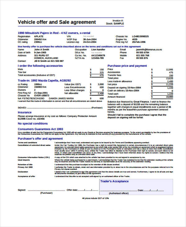 FREE 35+ Sales Agreement Form Samples, PDF, MS Word, Google Docs