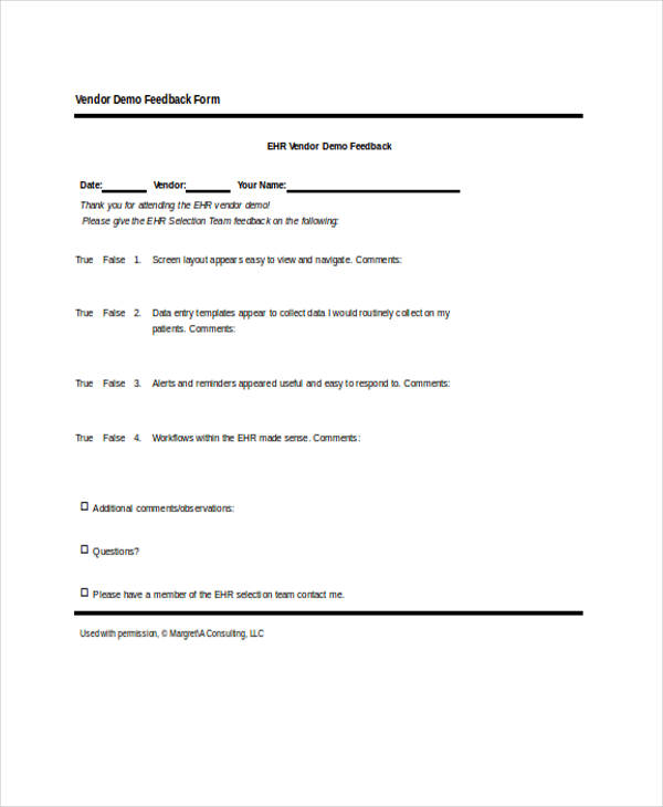 FREE 11+ Demo Feedback Forms in PDF | MS Word