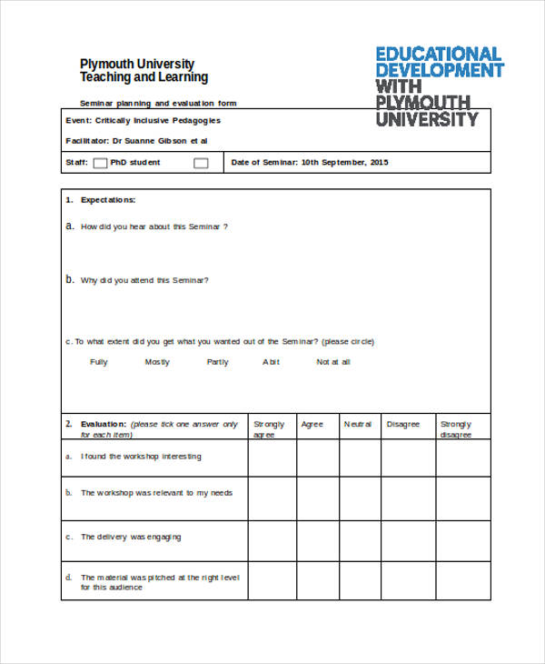 FREE 20+ Event Evaluation Form Samples, PDF, MS Word, Google Docs