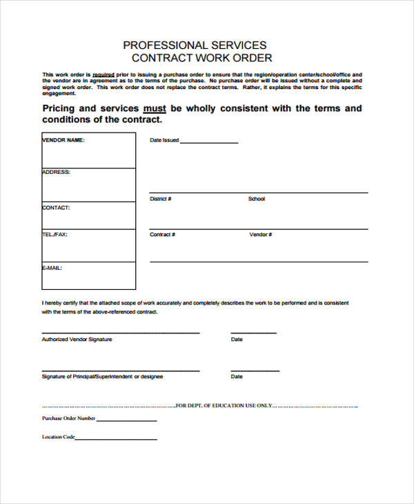 FREE 33+ Sample Service Order Forms in PDF | MS Word | Excel