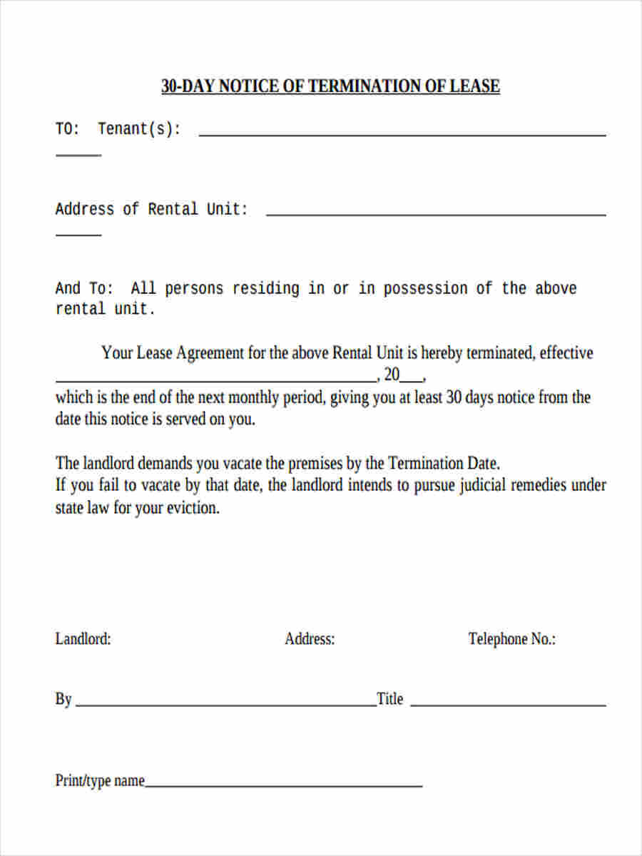 30 Day Eviction Notice Fill Out And Sign Printable Pdf Free 7 Sample 