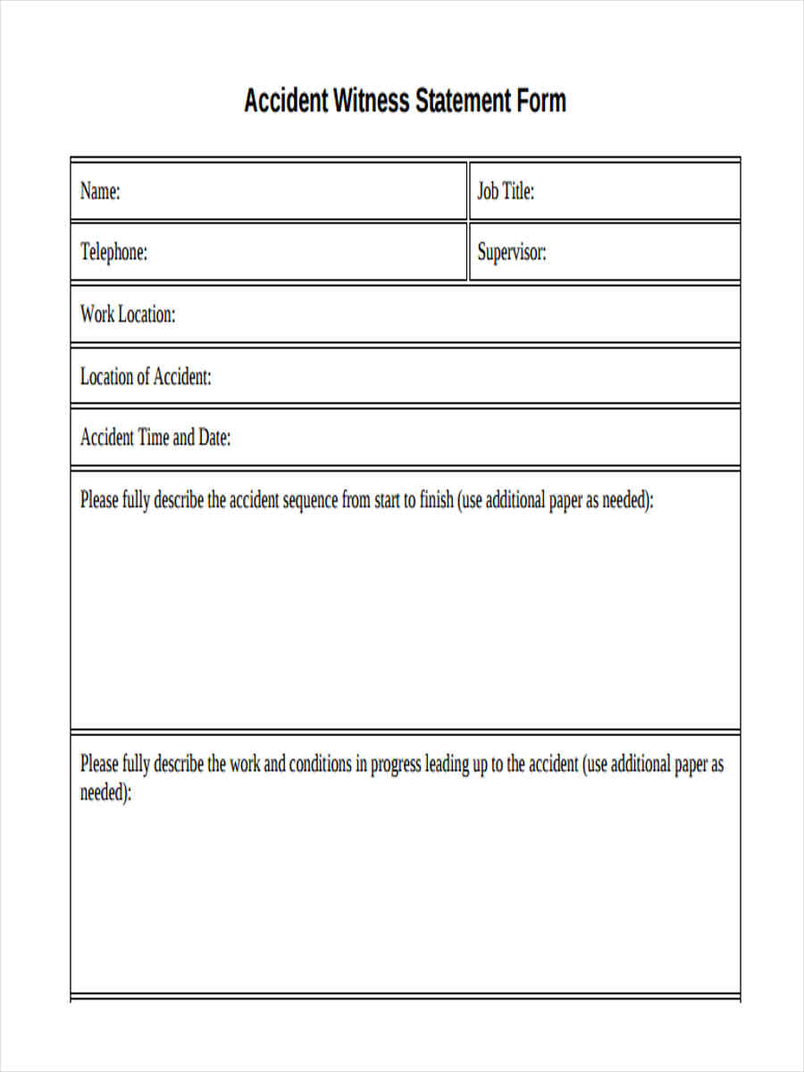FREE 17 Witness Statement Forms In PDF Ms Word
