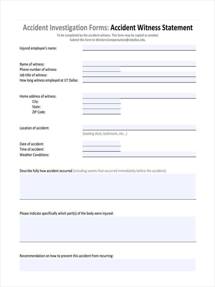 Legal Witness Statement Template PDF Template