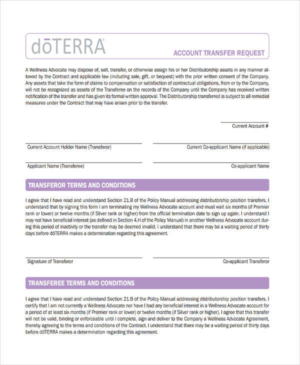 FREE 12+ Transfer Request Forms in PDF | Ms Word | Excel