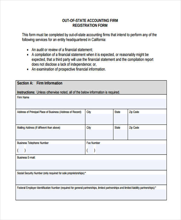 FREE 7+ Accounting Registration Forms in PDF