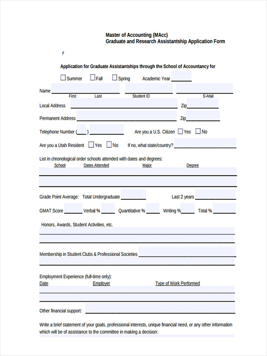 FREE 7+ Accounting Application Forms in PDF | Ms Word