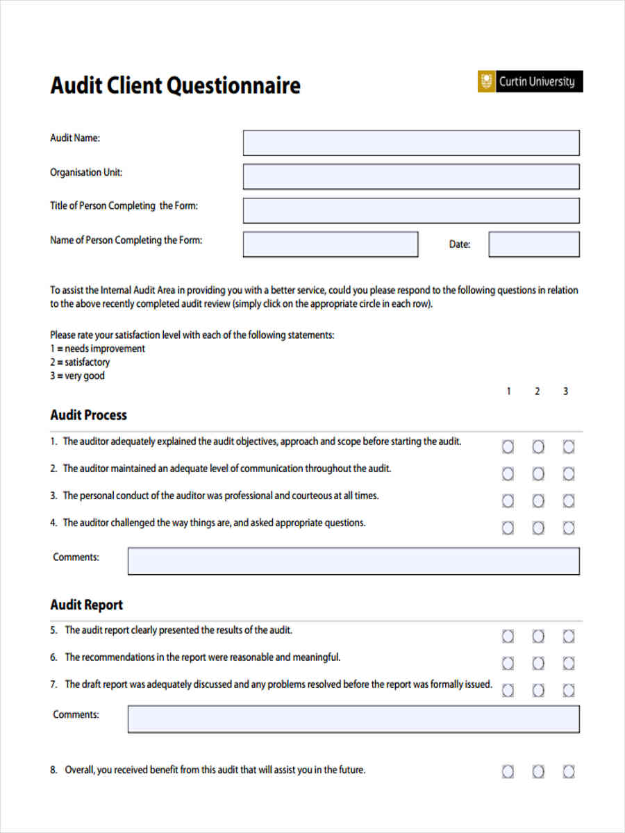 FREE 10+ Client Satisfaction Questionnaire Form Samples, PDF, MS Word ...