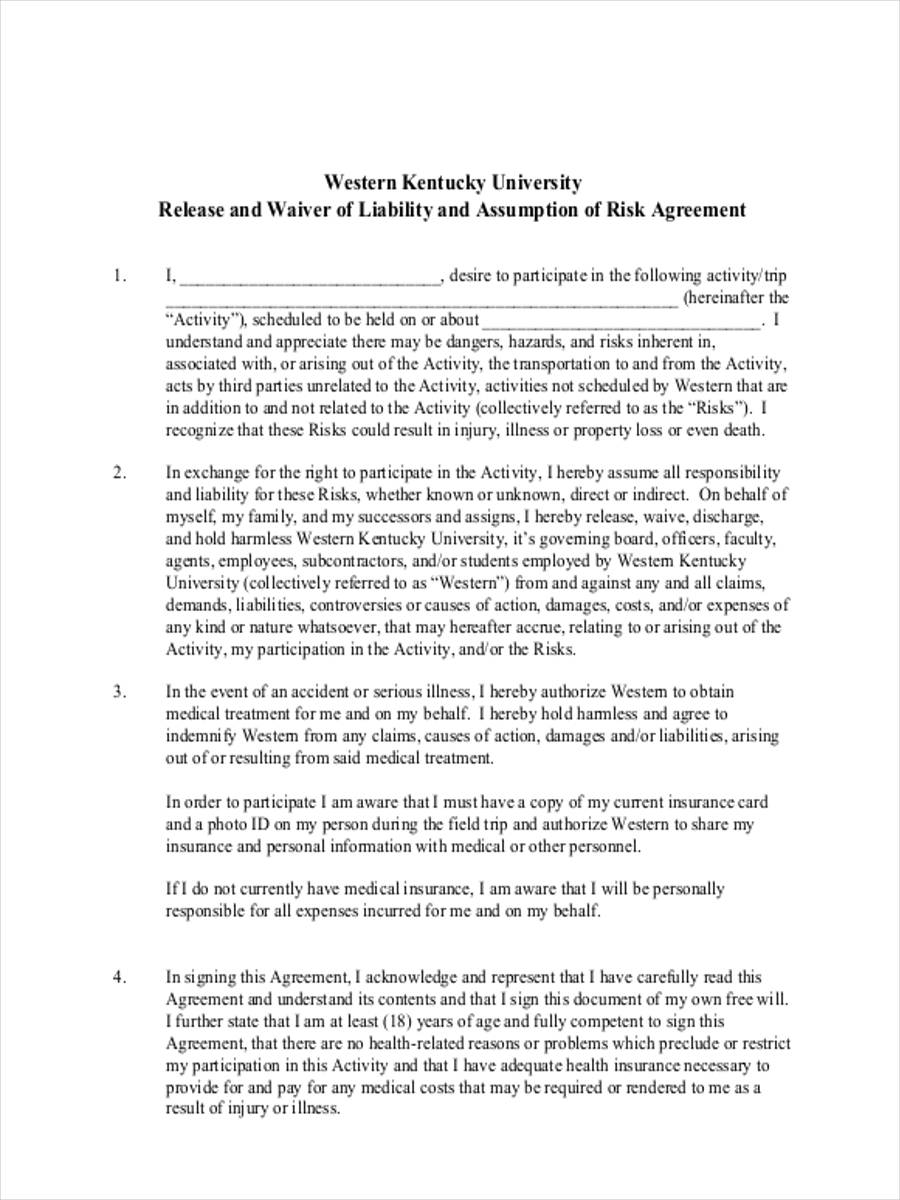 FREE 7+ Accident Waiver Forms in MS Word | PDF