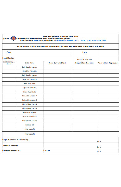 FREE 13+ Equipment Requisition Form Samples, PDF, MS Word, Google Docs ...