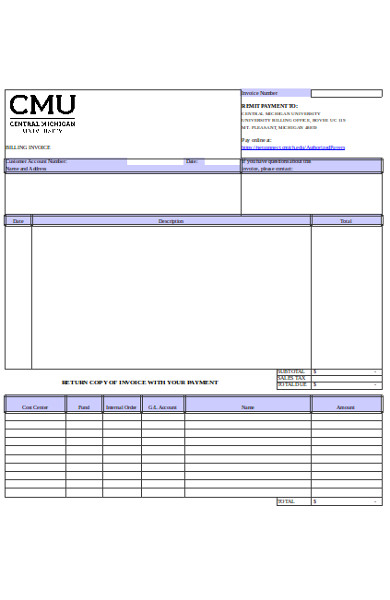 FREE 6+ Billing Invoice Forms in MS Word | PDF | Excel