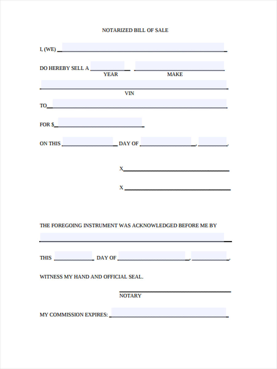 FREE 28 Sample Bill Of Sale Forms In PDF Ms Word