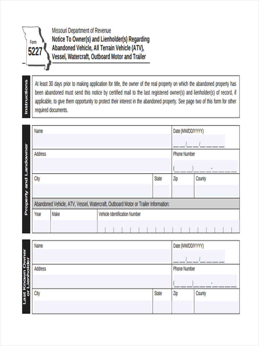 FREE 5+ Notice to Owner Forms in PDF | Ms Word
