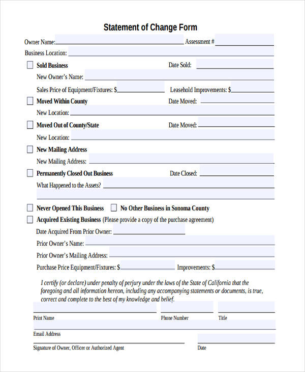 FREE 7+ Business Statement Forms in MS Word | PDF