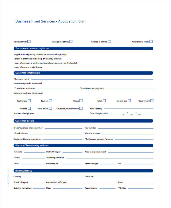 FREE 9+ Service Application Forms in PDF