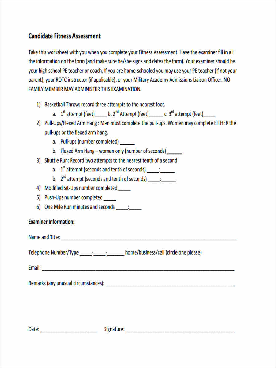 FREE 6+ Candidate Assessment Forms in MS Word | PDF | Excel