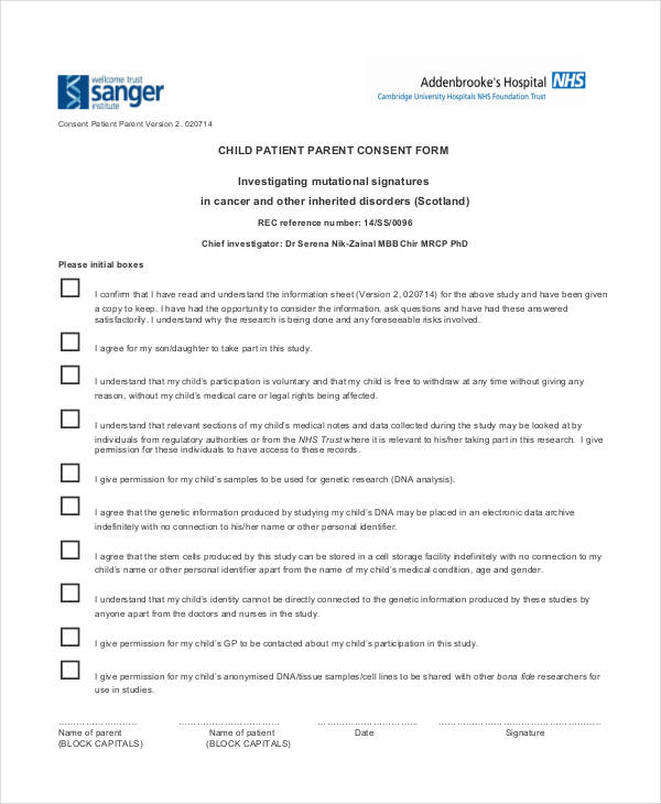 FREE 20+ Medical Consent Forms in PDF | Ms Word
