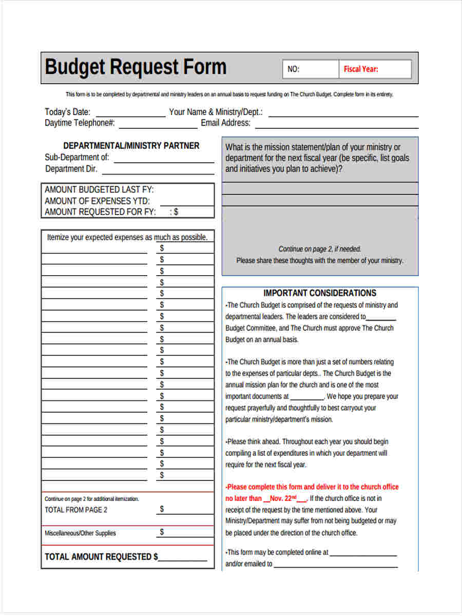 FREE 6 Church Budget Forms In PDF Excel
