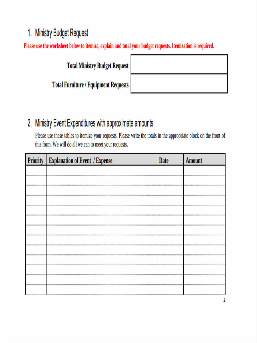 FREE 10+ Church Budget Form Samples, PDF, MS Word, Google Docs, Excel