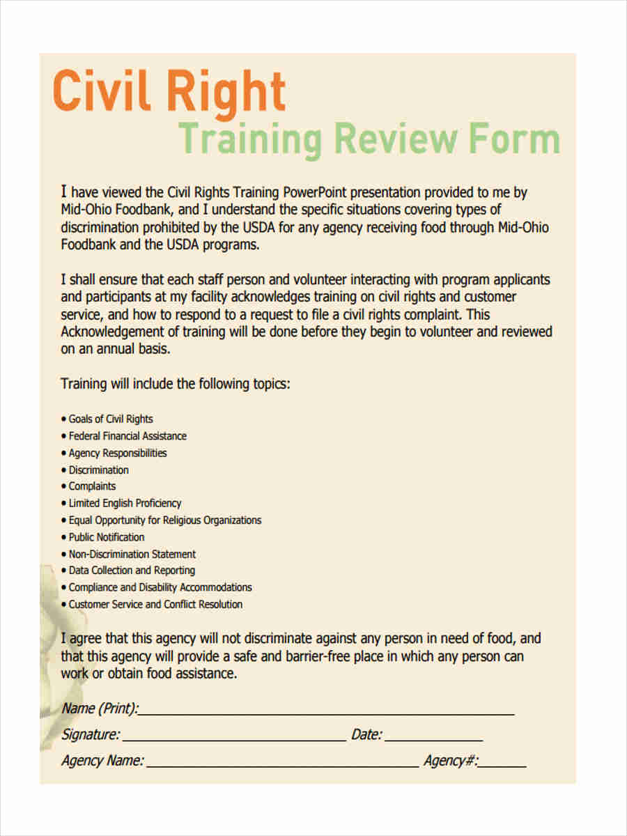 FREE 7+ Training Review Forms in PDF | MS Word