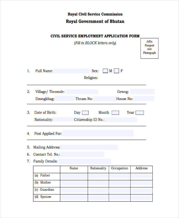 FREE 9+ Service Application Forms in PDF