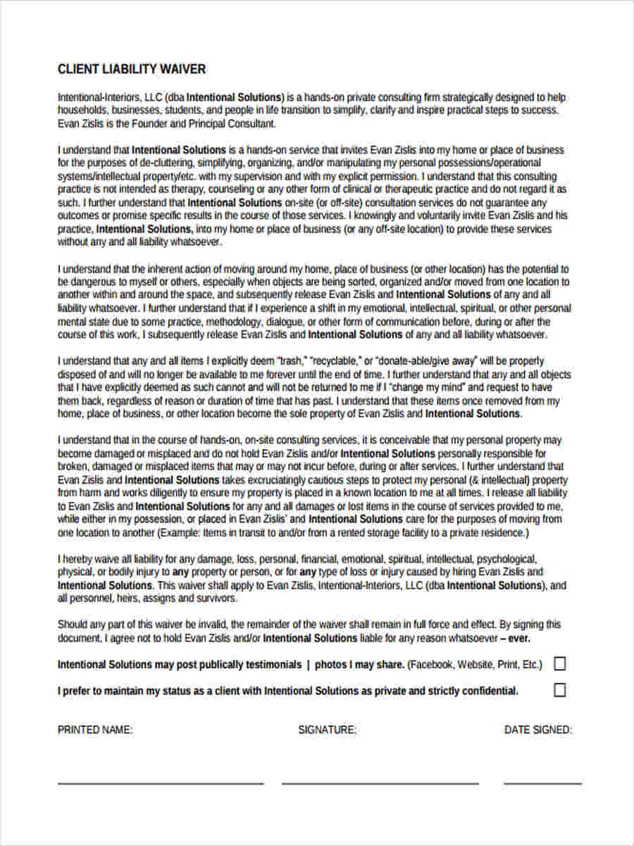 FREE 5+ Business Liability Forms in PDF