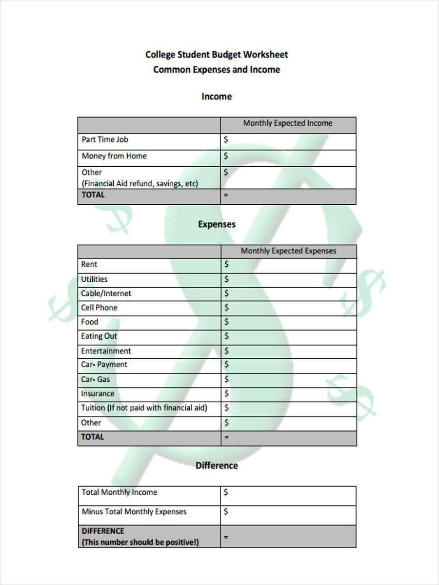FREE 8+ Student Budget Forms in PDF | Ms Word