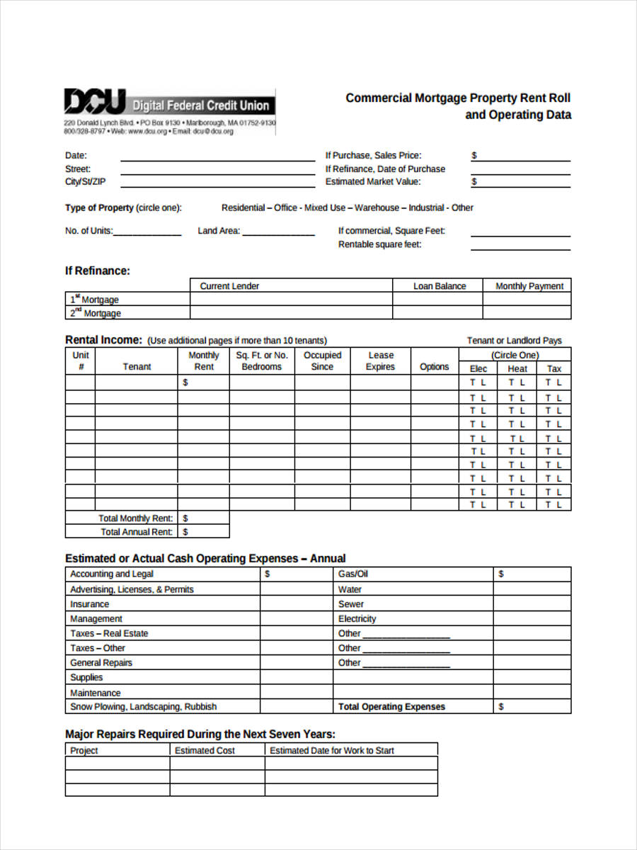 FREE 22+ Rent Roll Form Samples, PDF, MS Word, Google Docs, Excel