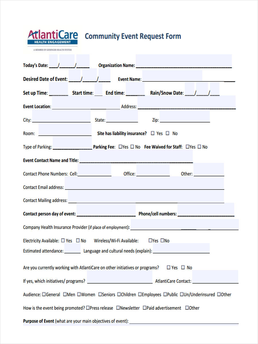 FREE 11+ Event Request Forms in PDF | Ms Word