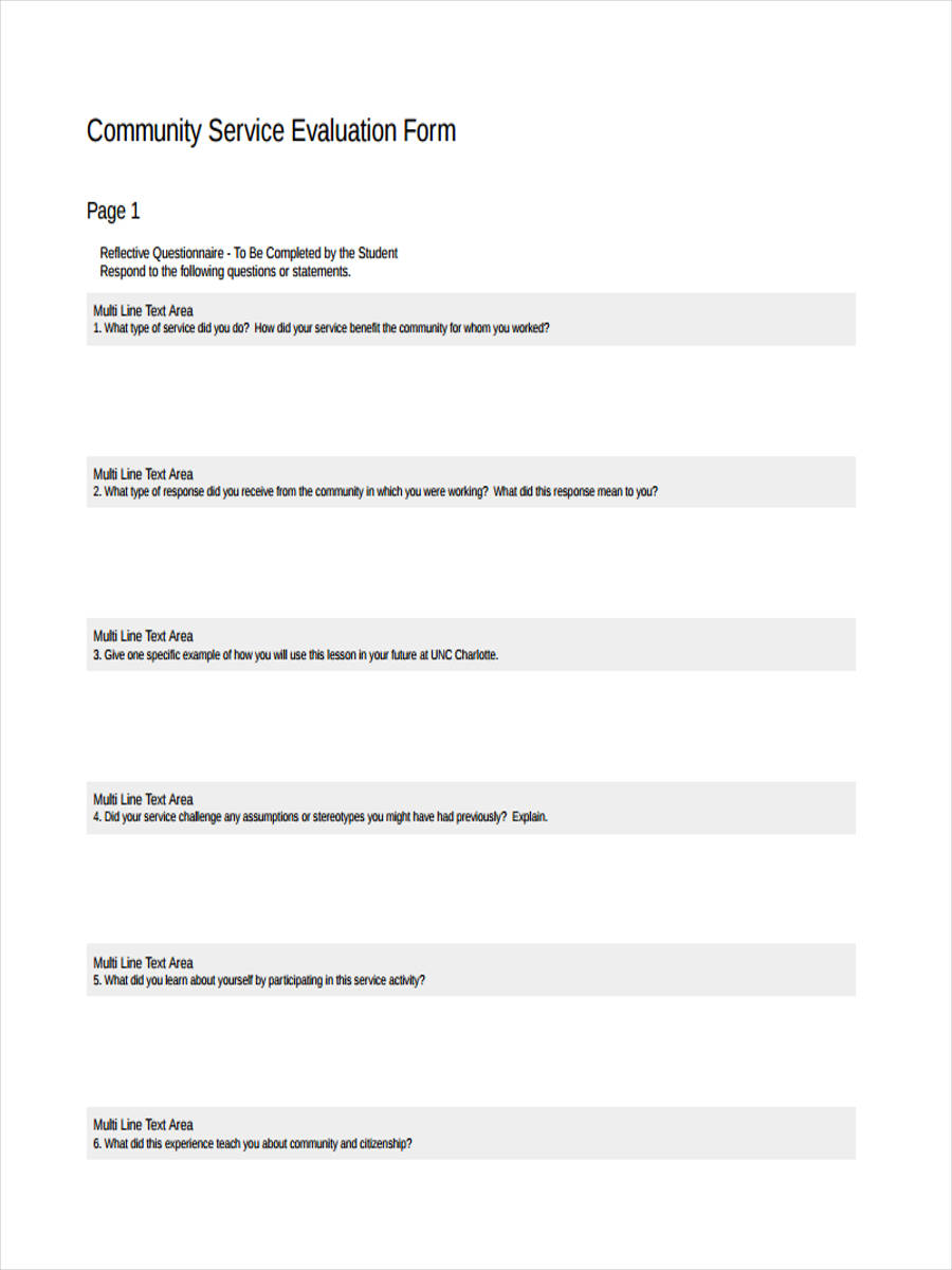 FREE 13+ Sample Service Evaluation Forms in MS Word | PDF