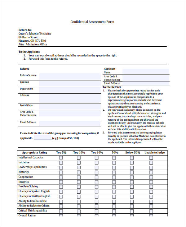 FREE 10+ School Assessment Forms in PDF