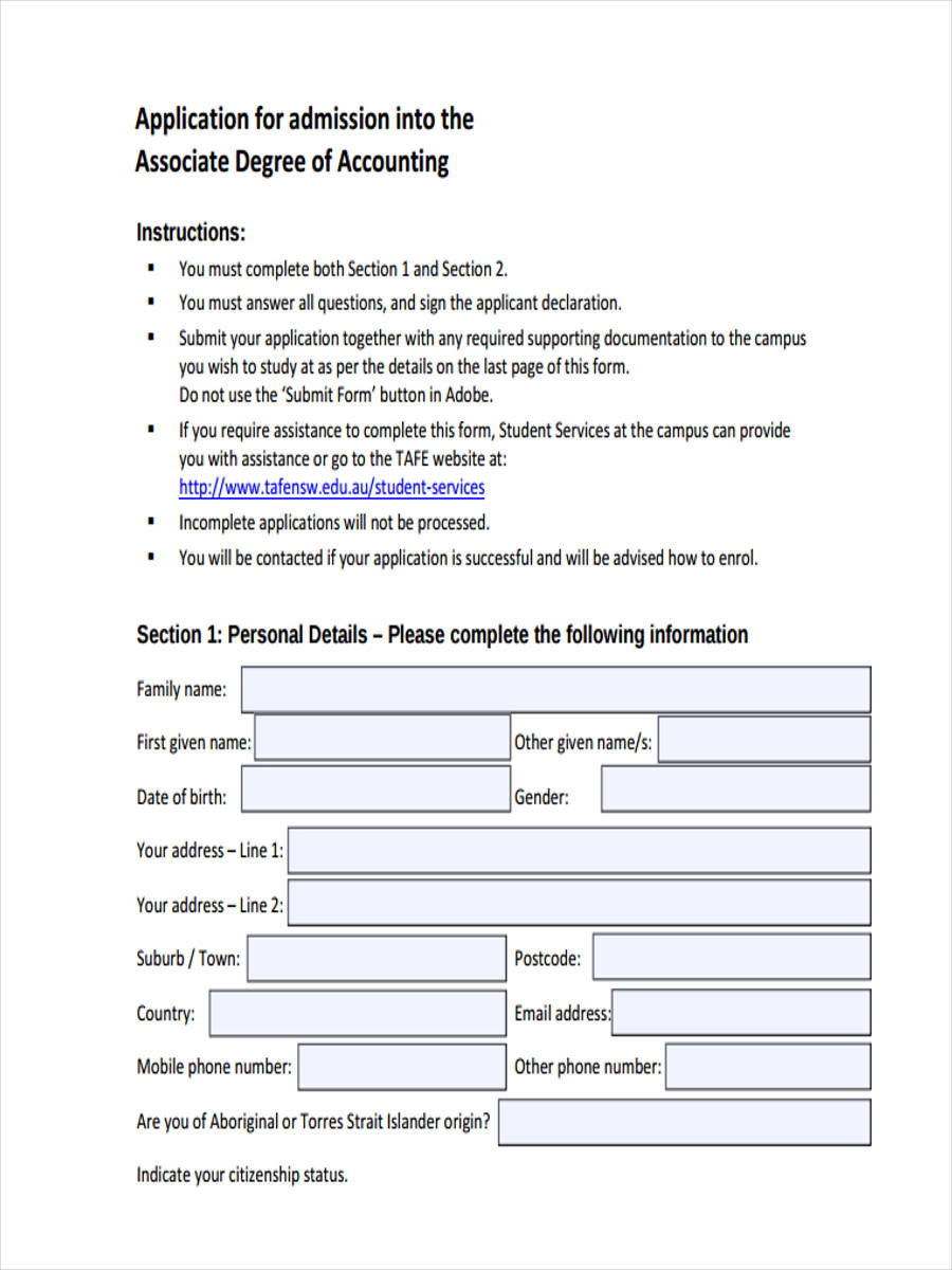 FREE 7+ Accounting Application Forms in PDF | Ms Word
