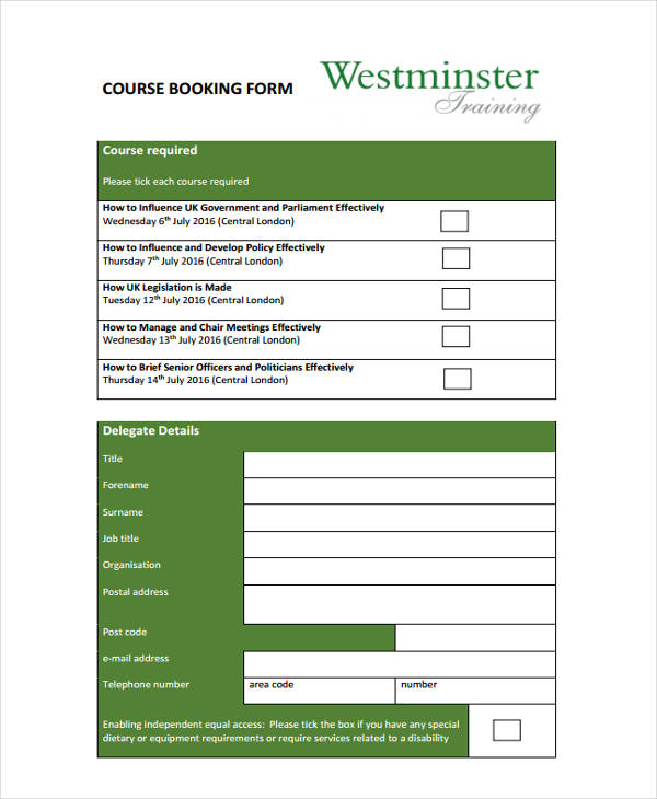 FREE 15+ Booking Confirmation Form Samples, PDF, MS Word, Google Docs