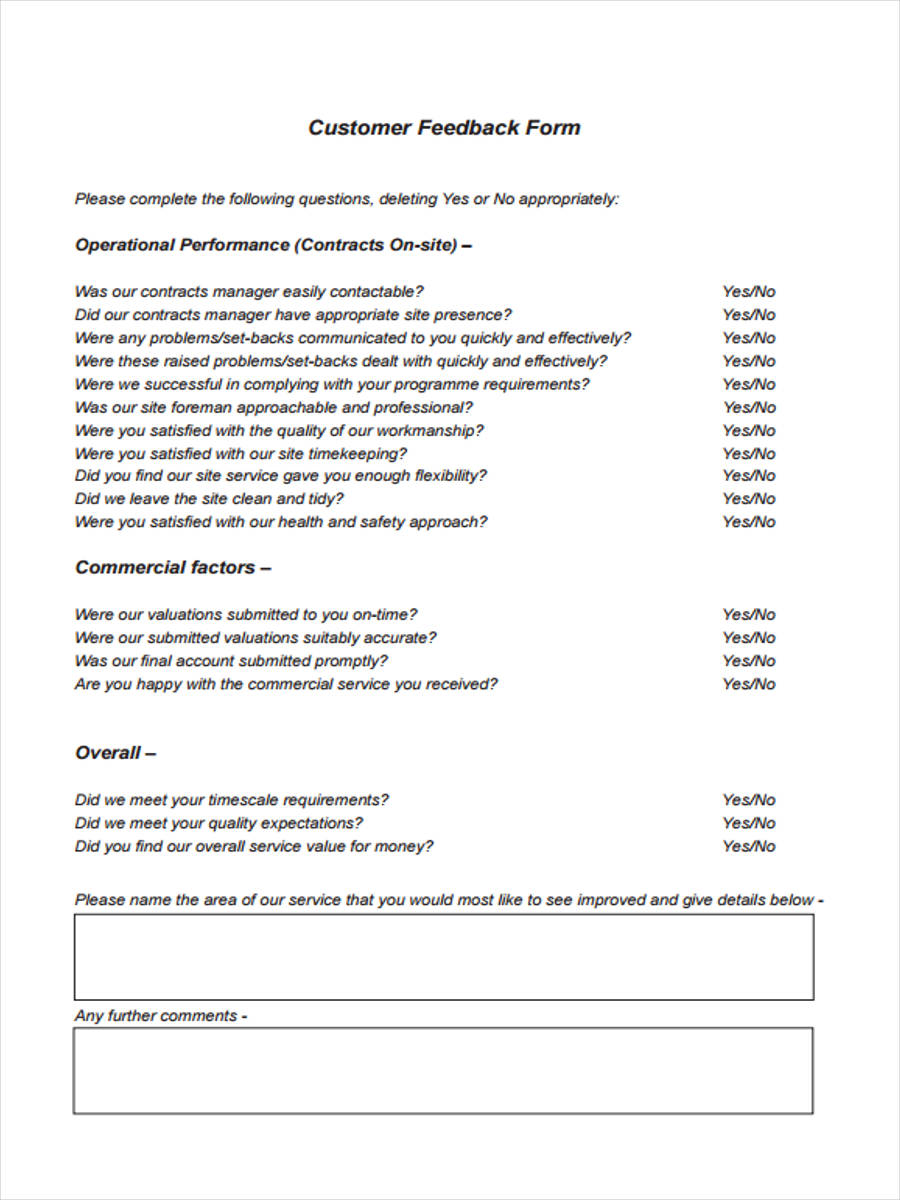 FREE 7+ Customer Questionnaire Forms in PDF