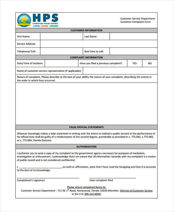 FREE 18+ Customer Service Form Samples, PDF, MS Word, Google Docs