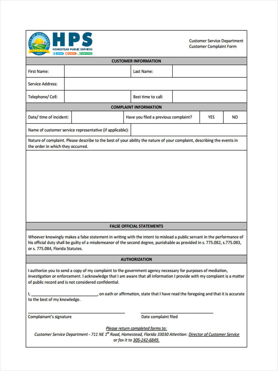 FREE 10+ Customer Service Forms in PDF | Ms Word