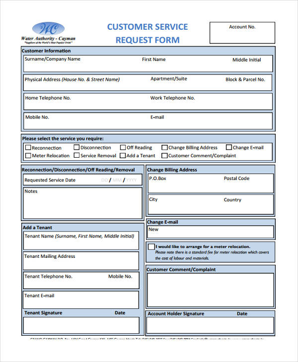 FREE 18+ Customer Service Form Samples, PDF, MS Word, Google Docs