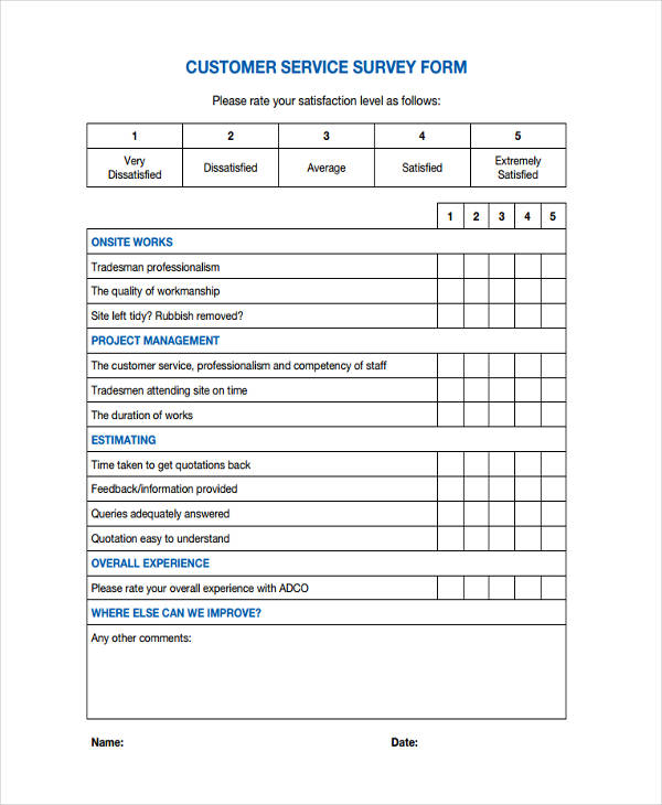 FREE 18+ Customer Service Form Samples, PDF, MS Word, Google Docs