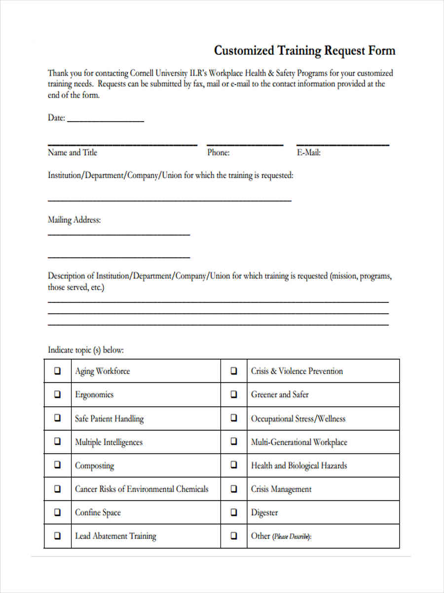 FREE 6+ Training Requisition Form Samples in MS Word | PDF