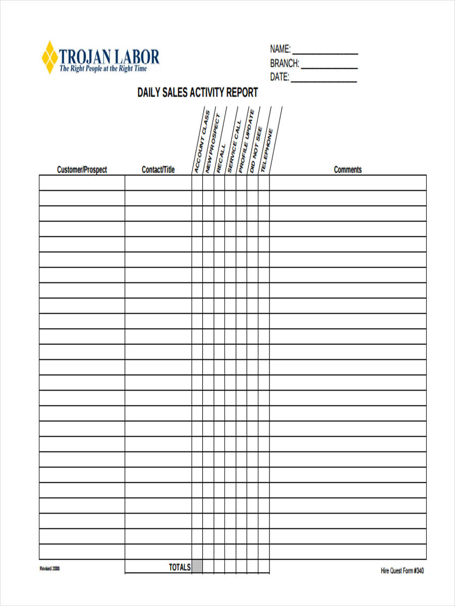 FREE 22+ Sales Report Forms in PDF | MS Word