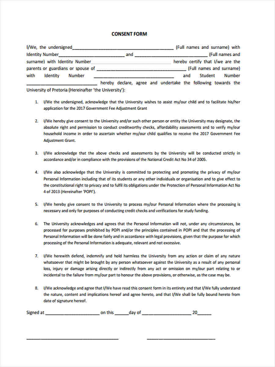 FREE 10+ Check Consent Forms in PDF | Ms Word
