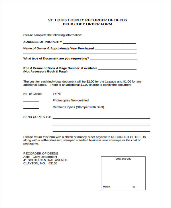 FREE 27+ Deed Form Samples, PDF, MS Word, Google Docs