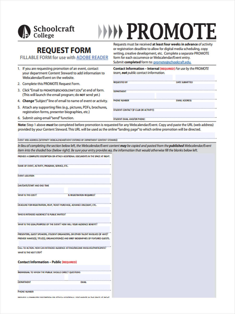 FREE 8+ Promotion Request Forms in PDF | Ms Word
