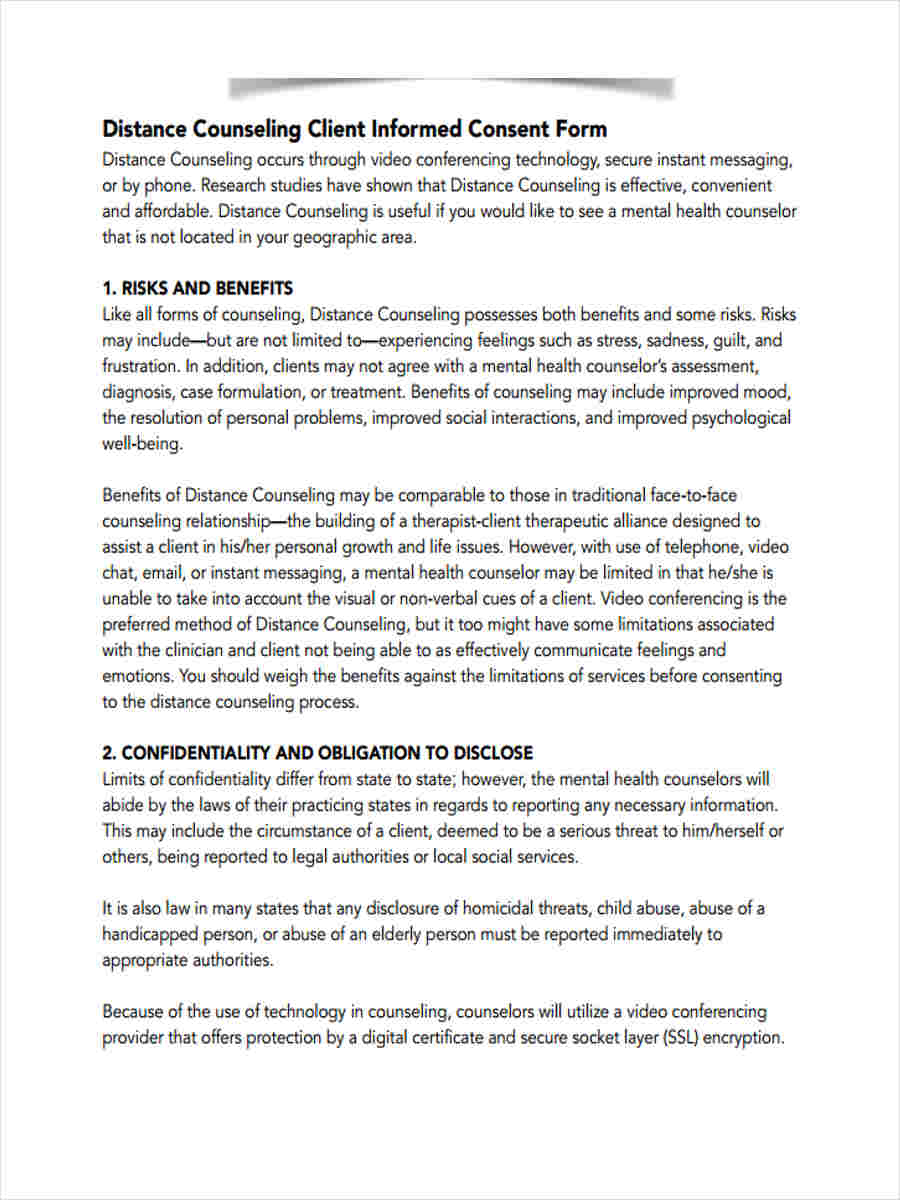 FREE 12+ Counseling Consent Form Samples, PDF, MS Word, Google Docs