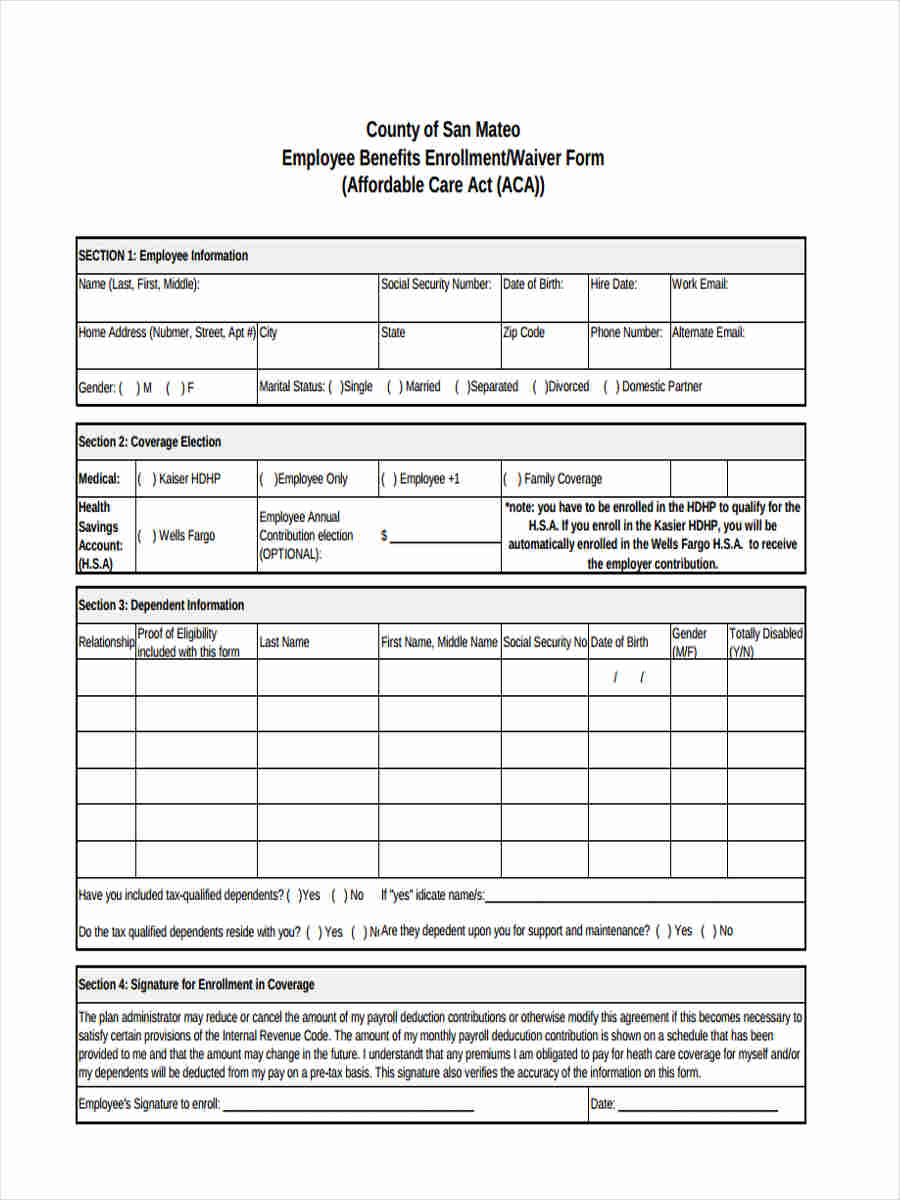 FREE 8+ Employee Waiver Form Samples, PDF, MS Word, Google Docs